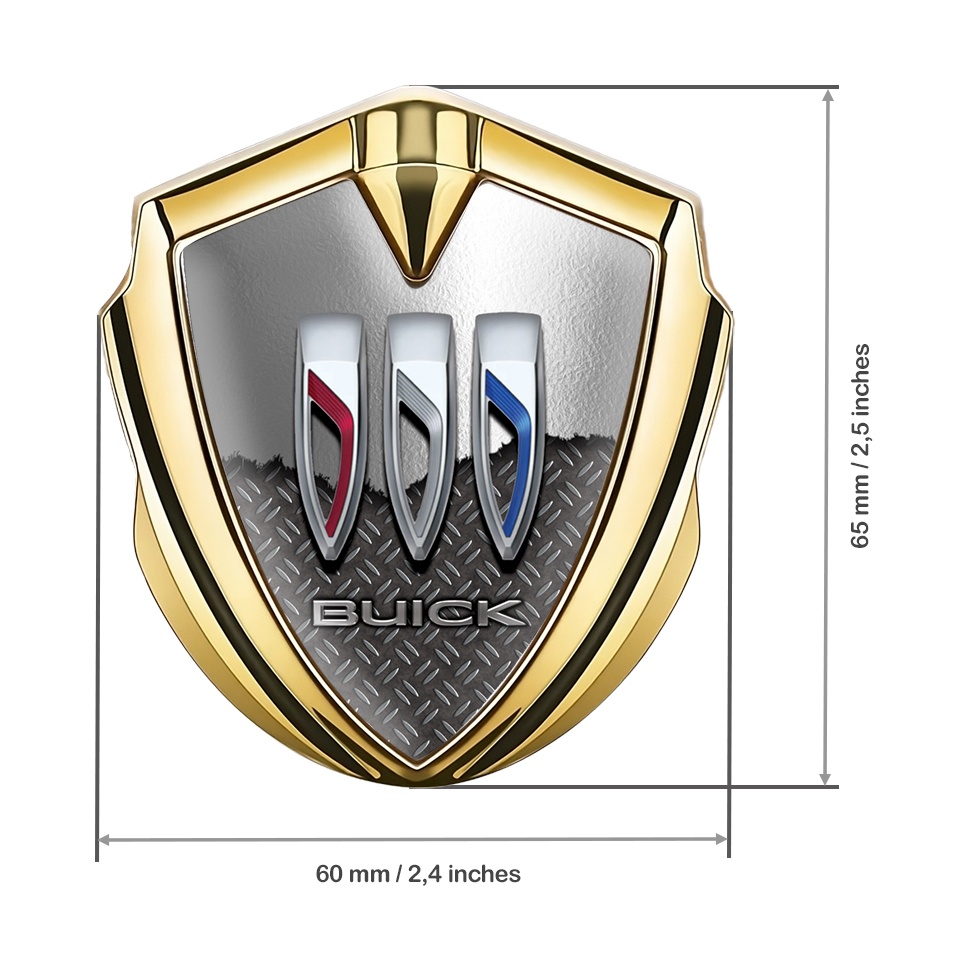 Buick Trunk Metal Emblem Badge Gold Half Torn Tricolor Edition | Metal ...