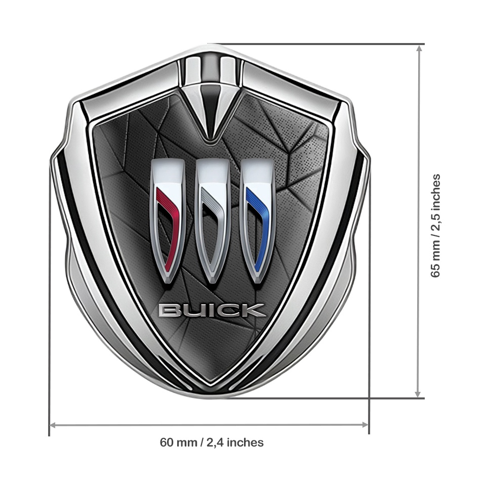 Buick Trunk Metal Emblem Silver Dark Mosaic Tricolor Logo Design ...