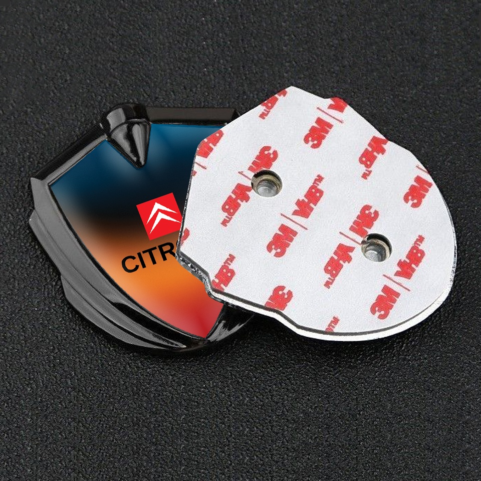 Citroen Bodyside Badge Self Adhesive Graphite Color Gradient Red Square ...