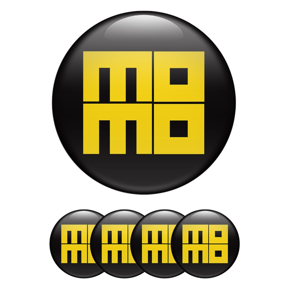 Momo Wheel Emblems Black Yellow Edition | Wheel Emblems | Stickers | X ...