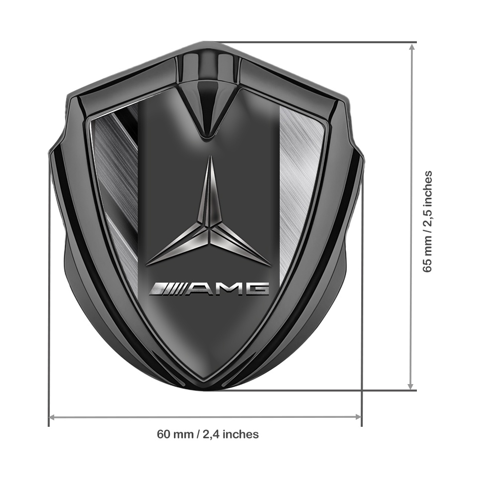 Mercedes AMG Trunk Emblem Badge Graphite Hex Base Brushed Alloy Edition ...